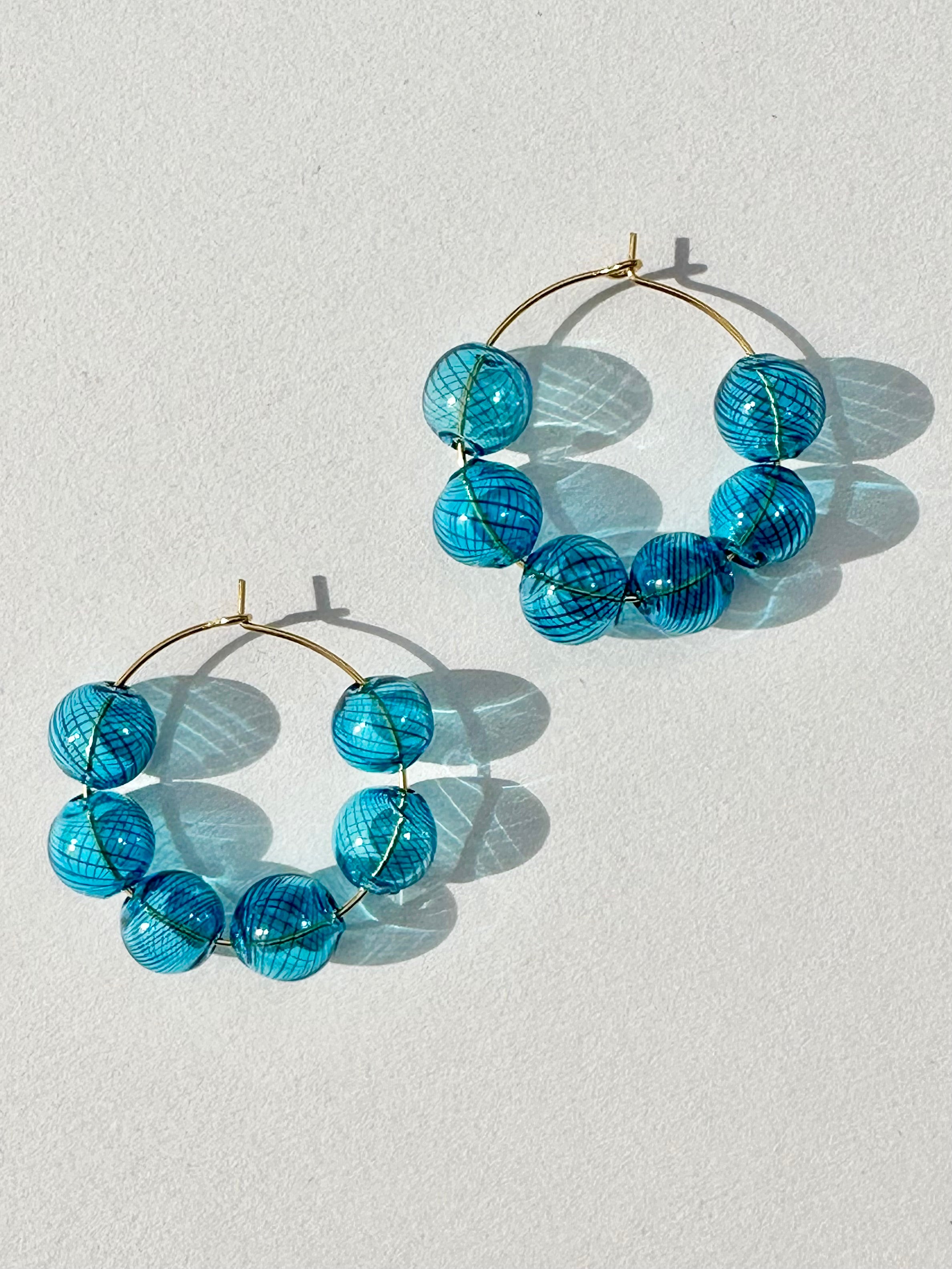 Sapphire Striped Halo Hoop Earrings – Charged Glassworks